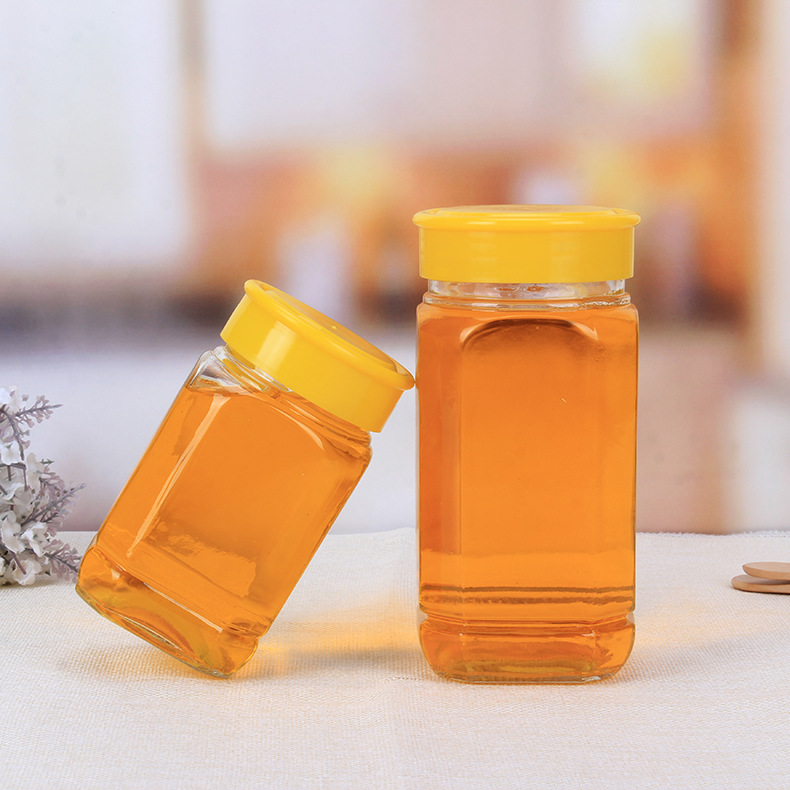 Glass Transparent Octagonal Honey Jar