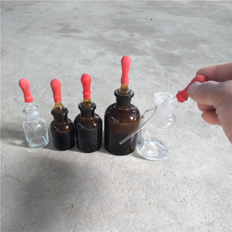 Transparent Brown Frosted Dropper Bottle | glass jar supplier
